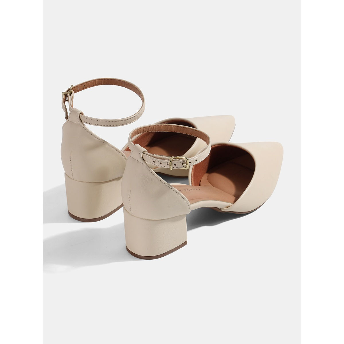 Lemon & Pepper Cream Block Heels: Buy Lemon & Pepper Cream Block Heels ...