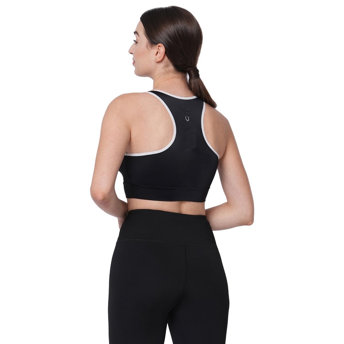Buy Fitkin Women Black Front Zipper Everyday Crop Top Online