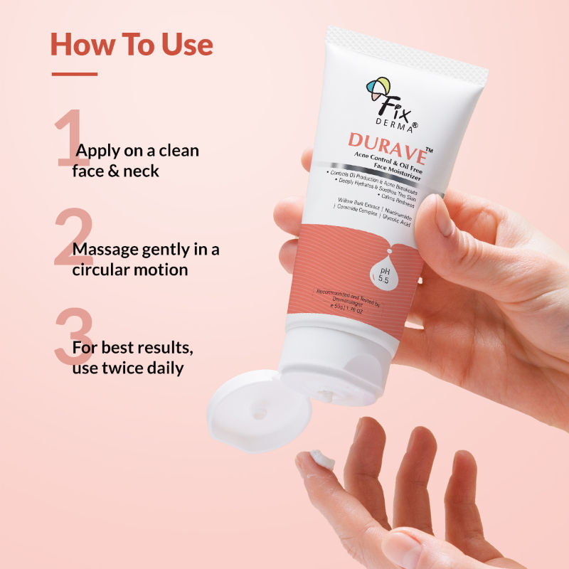 Buy Fixderma Durave Acne Control & Oil Free Moisturizer For Face With ...
