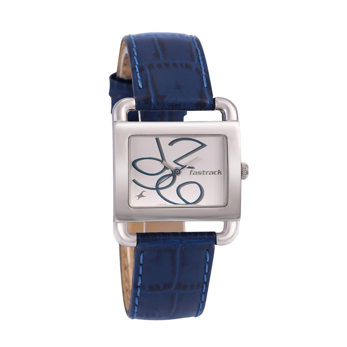 Buy Fastrack Silver Dial Blue Leather Strap Watch Online