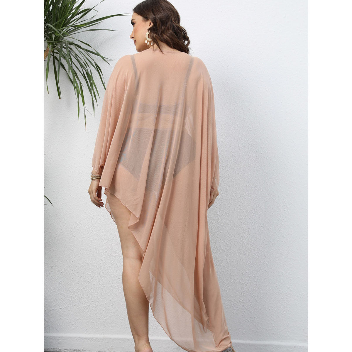 Buy Addery Beige Sheer Cover-Up Sarong Dress Online