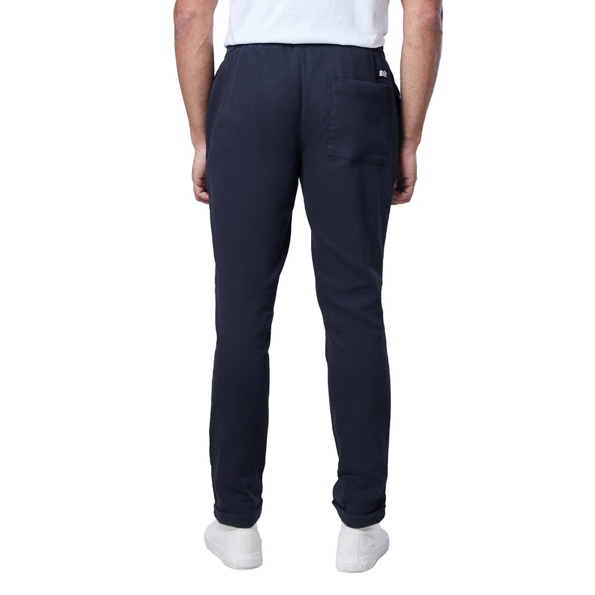 Buy The Souled Store Solids Navy Blue Stretch Structured Pants for Men ...