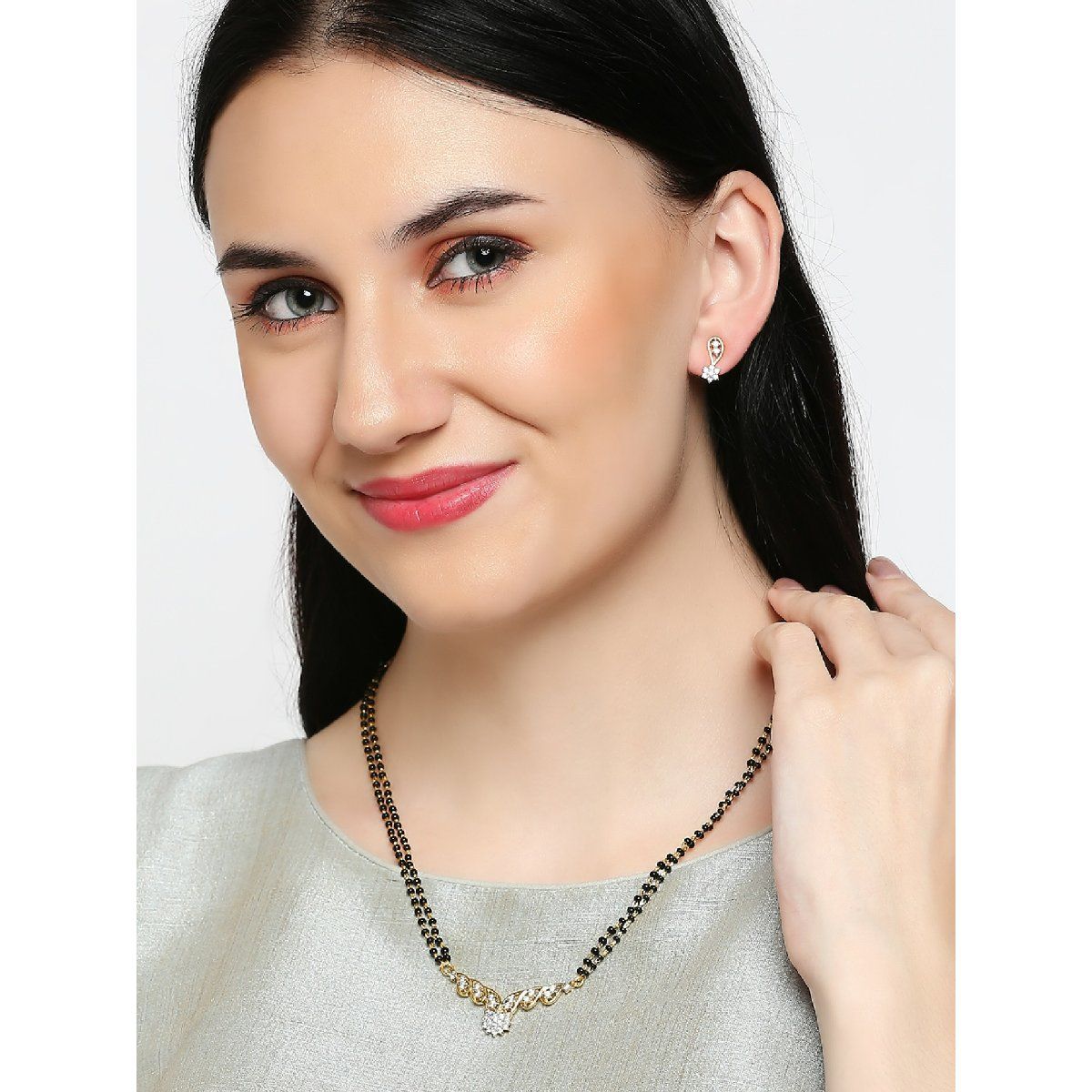 Mahi Dame Beauty Tanmaniya Chain Mangalsutra Set with Cubic Zirconia ...