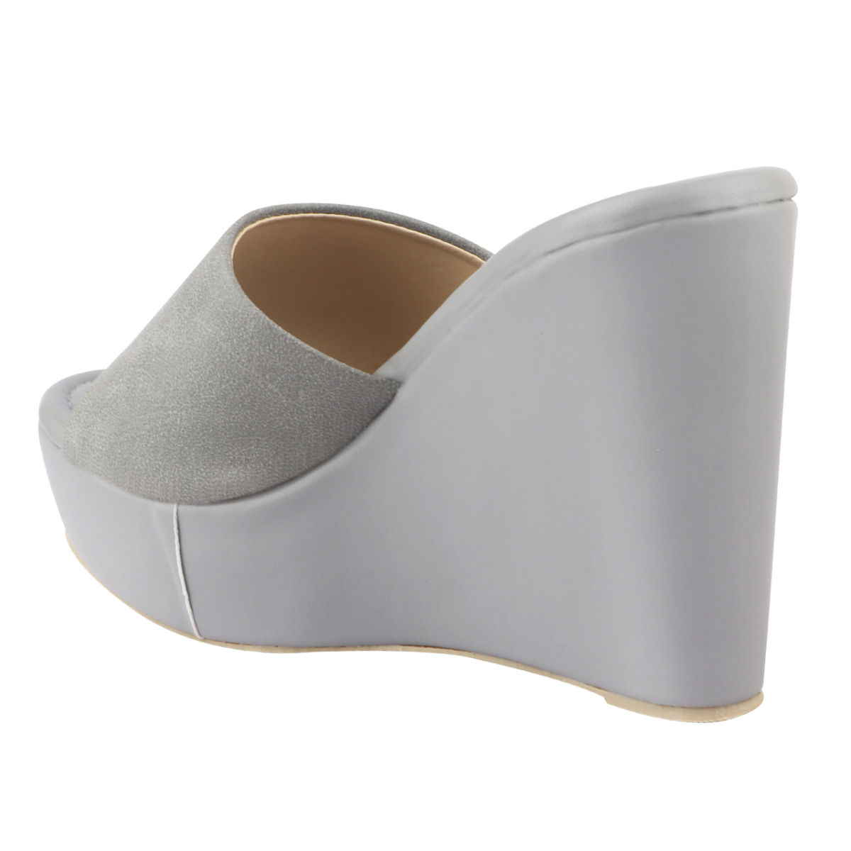 Buy Shoetopia Womens Grey Solid Wedges Heels Online
