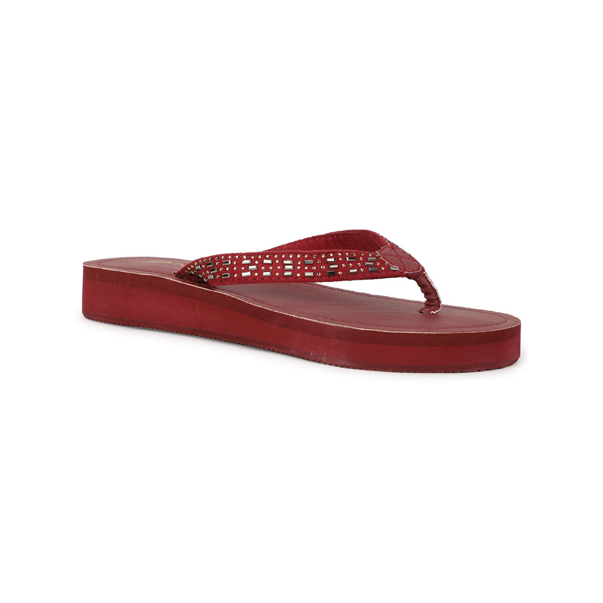 Hush Puppies Embellished Maroon Flats: Buy Hush Puppies Embellished ...