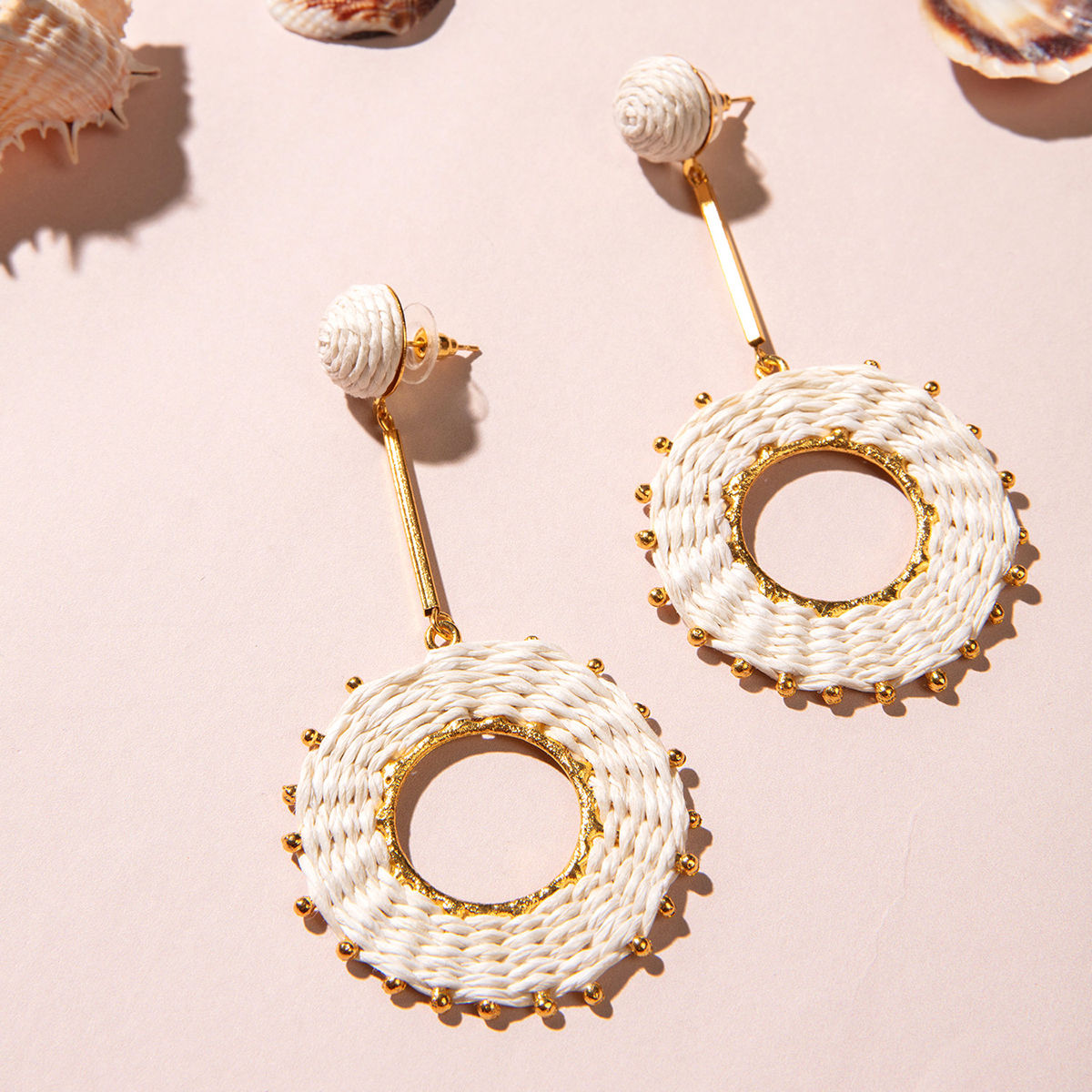 Pipa Bella by Nykaa Fashion Statement Off White Beaded Round Dangler ...