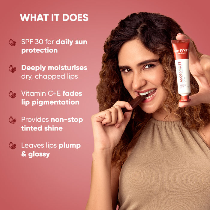 Dot And Key Gloss Boss Tinted Lip Balm Spf 30 Vitamin C E Cocoa Mint