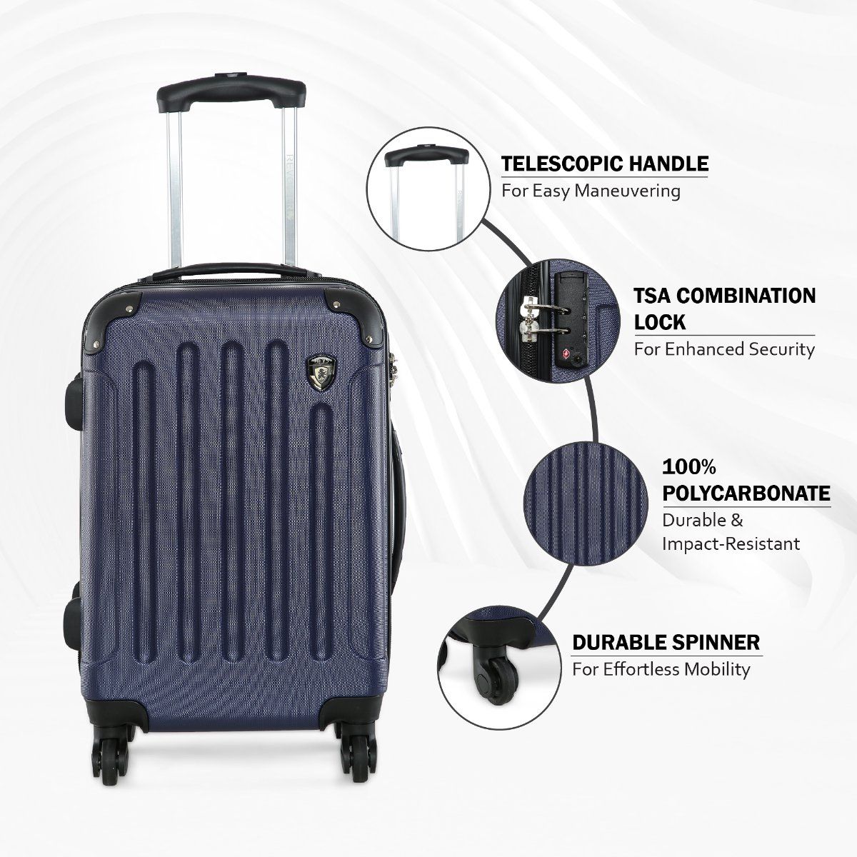 Buy HEYS Revolver Cobalt Color Polycarbonate Material Hard 21" Cabin ...