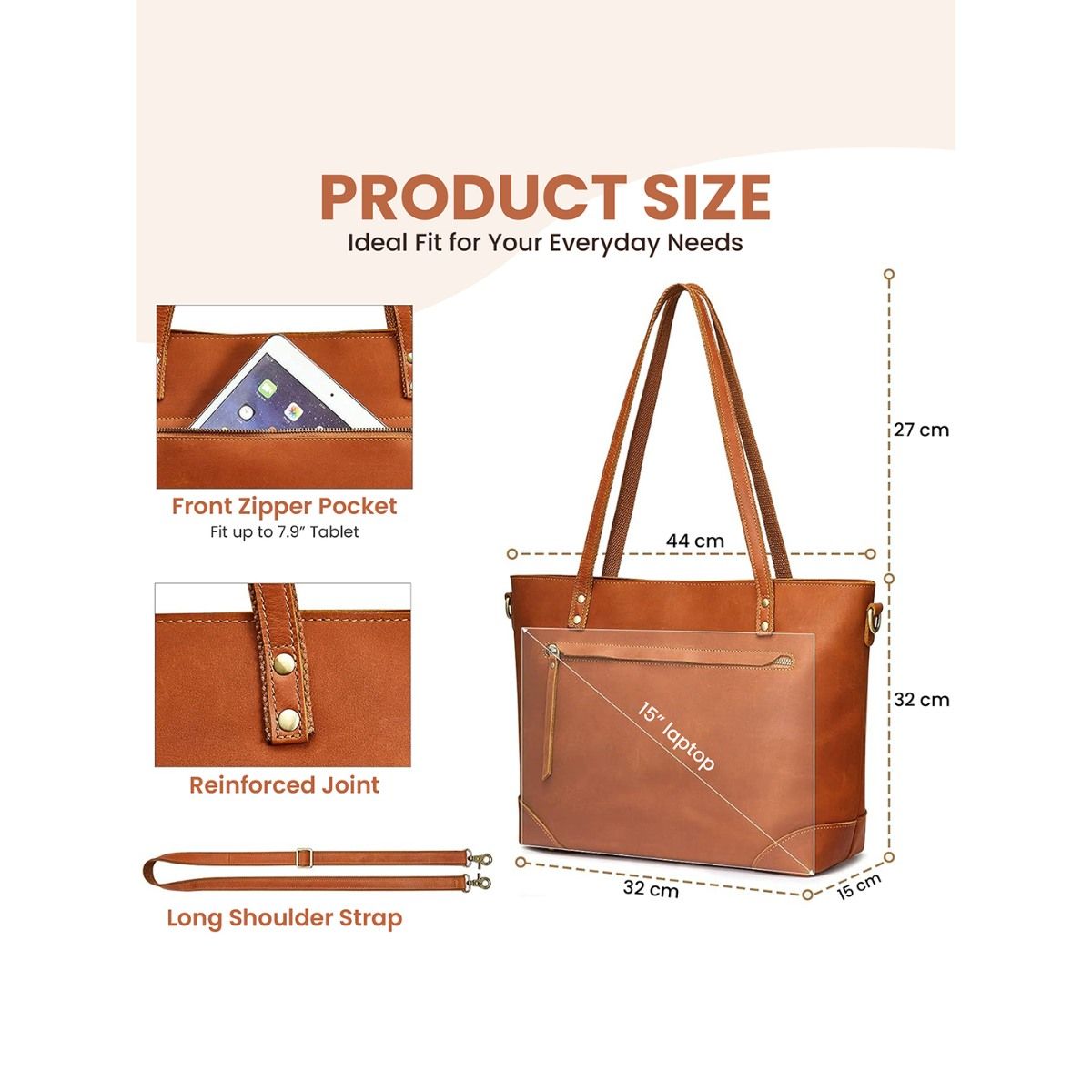 Buy Inkmilan Tan Genuine Leather Tote Bags For Women Online
