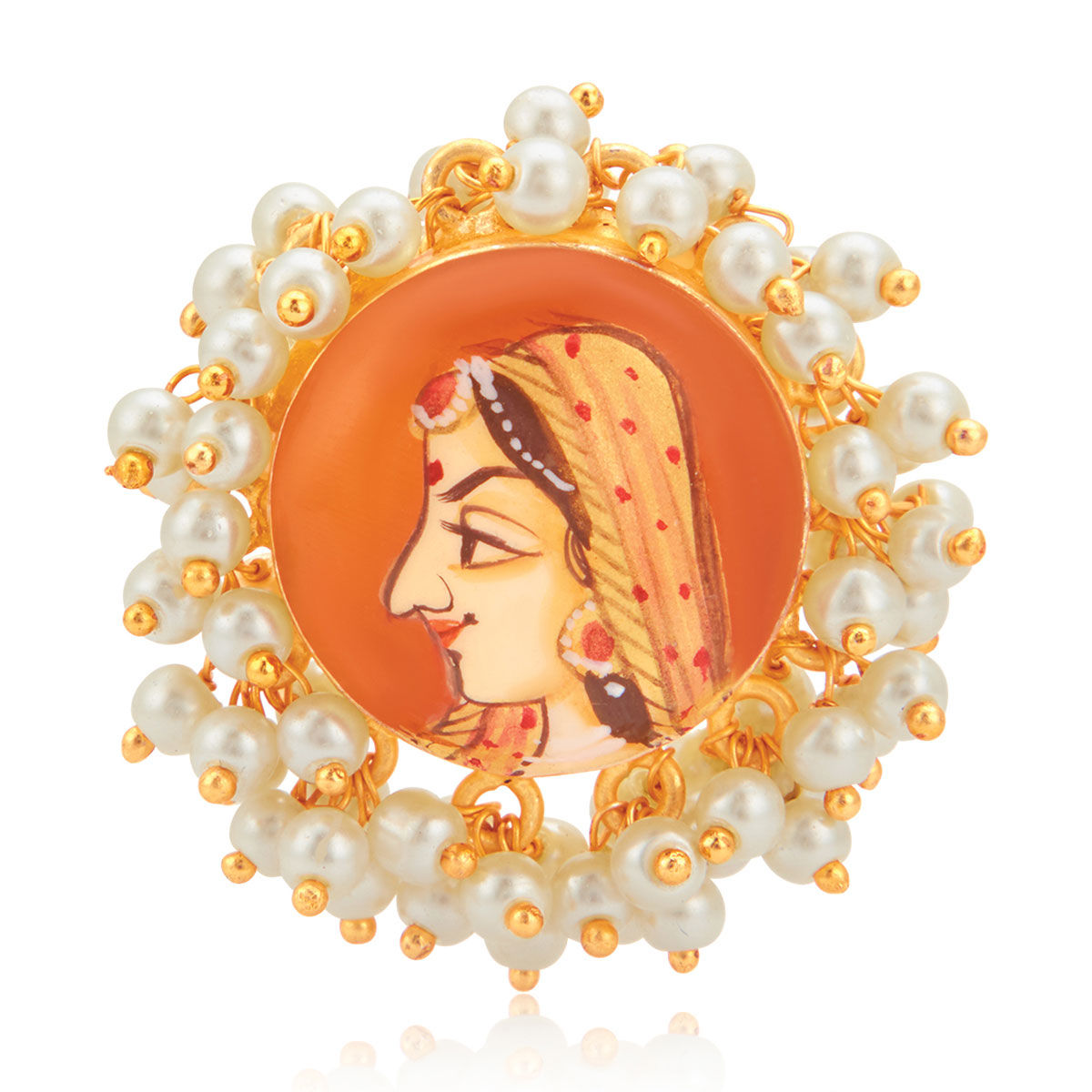 Buy Peora Gold Plated Traditional H& Crafted Rani Padmavati Peach Color ...