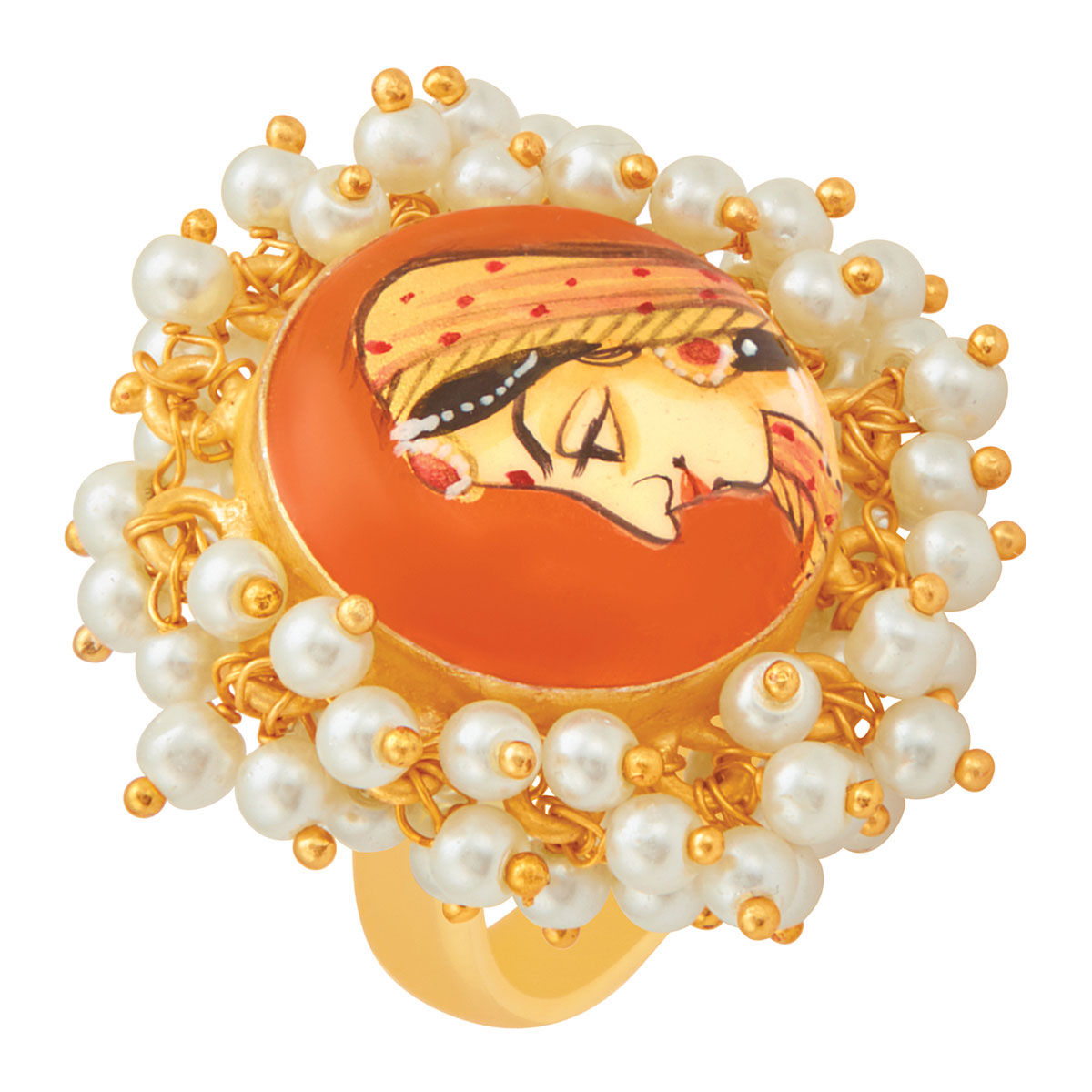 Buy Peora Gold Plated Traditional H& Crafted Rani Padmavati Peach Color ...