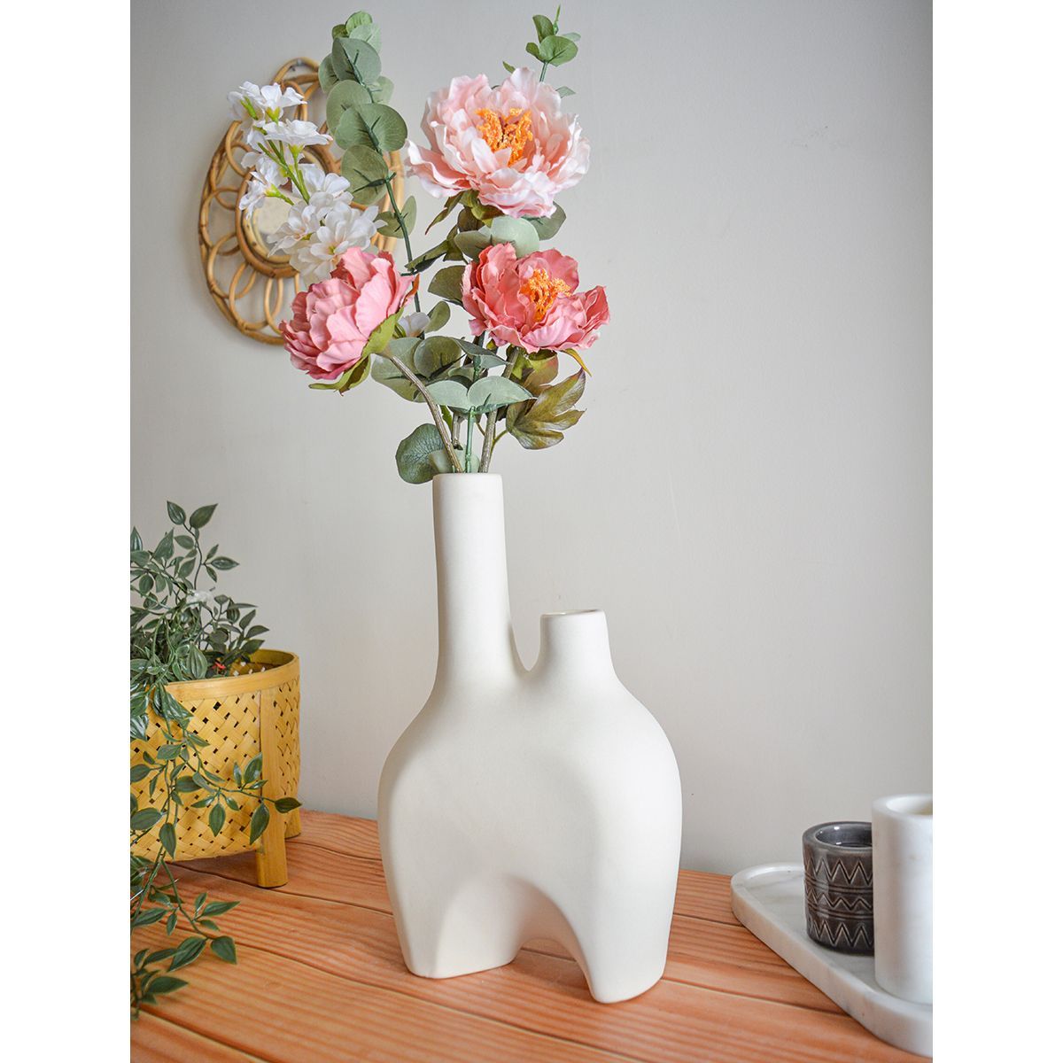 Buy Hollyhock White Camel Vase Online