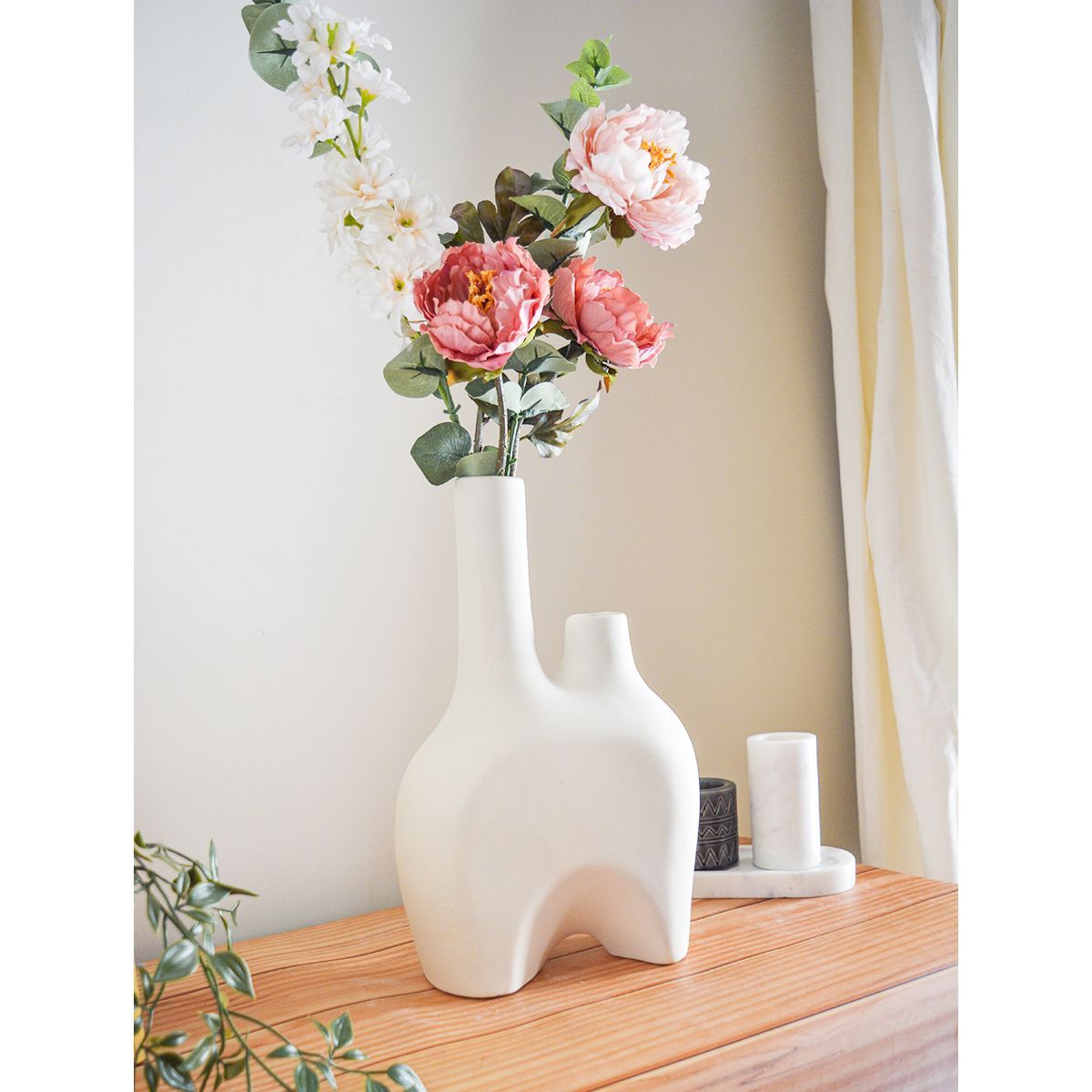 Buy Hollyhock White Camel Vase Online