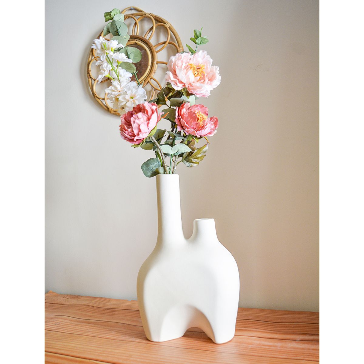 Buy Hollyhock White Camel Vase Online