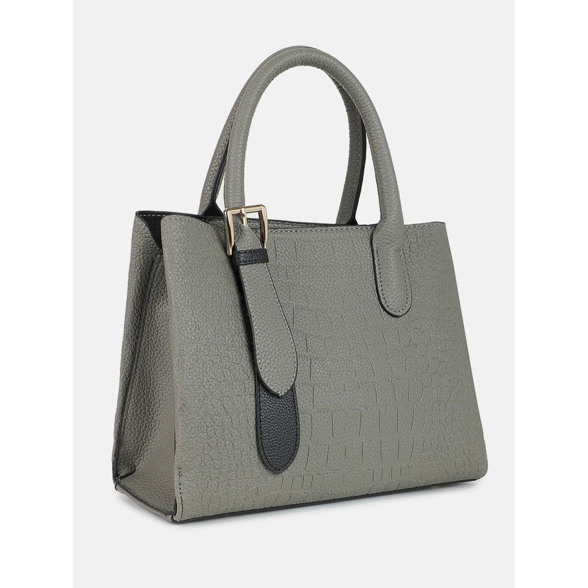 Buy Haute Sauce Grey Formal Textured Handbag Online