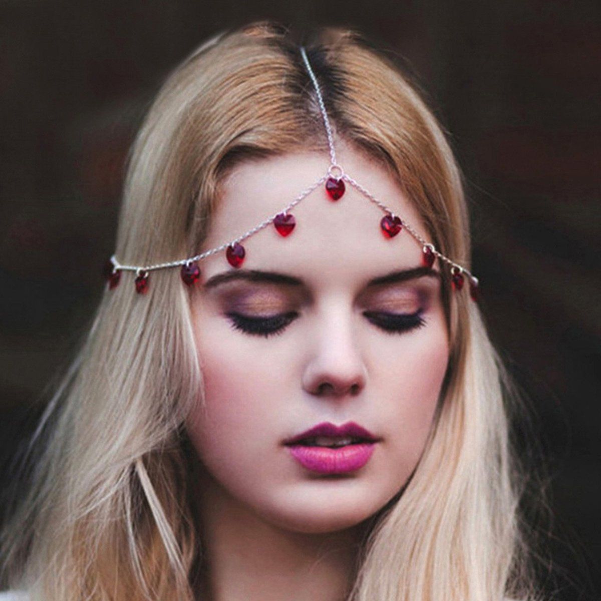 Buy Yellow Chimes Silver Toned Multilayer Head Chain Online