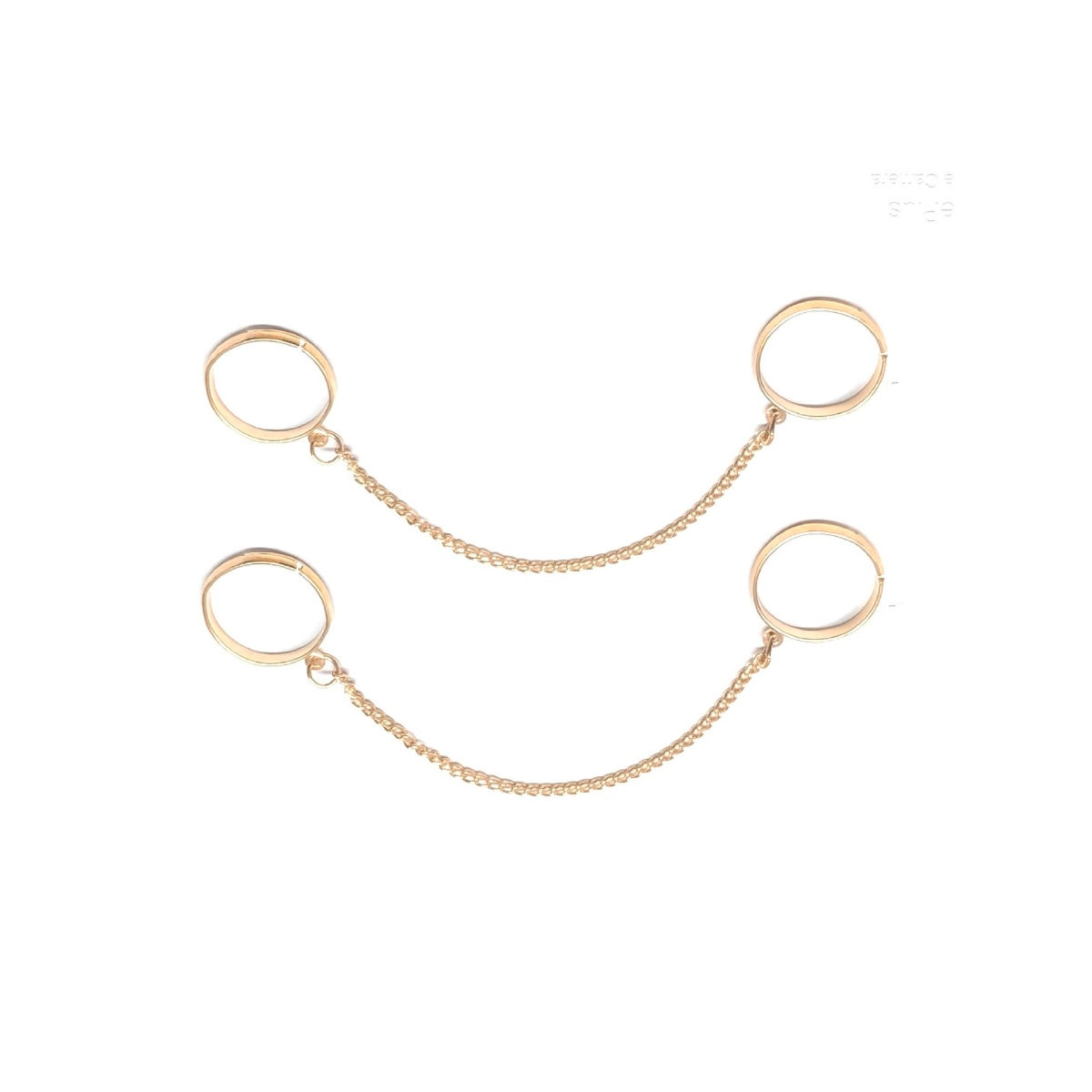 Buy OOMPH Combo of 2 Gold Tone Delicate Chain Ring Set Online