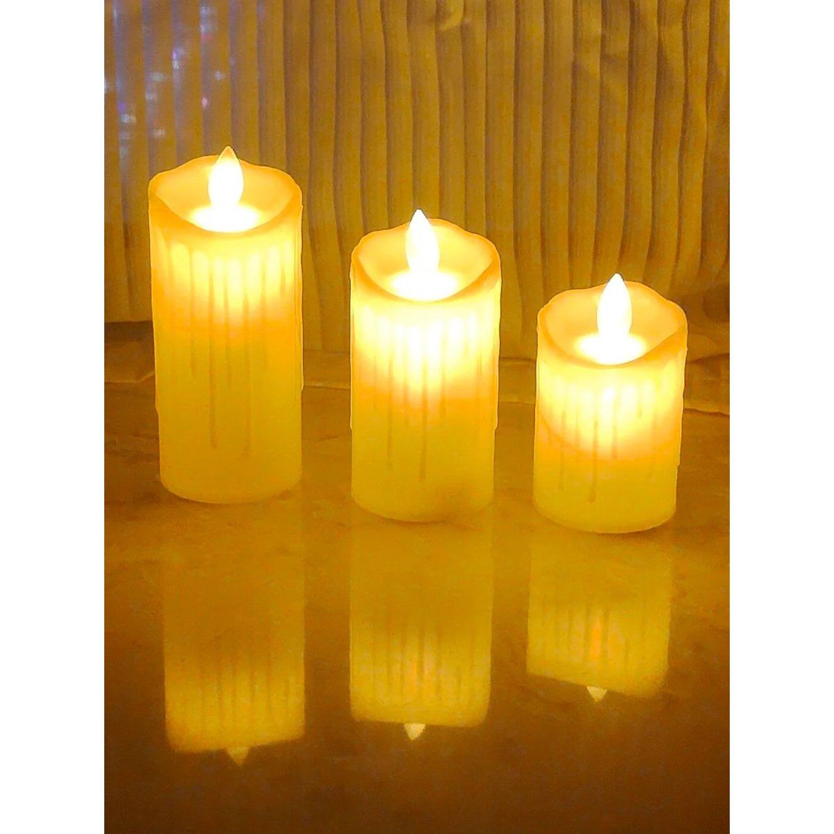Buy DecorTwist Pack of 3 LED Electric Flameless Artificial Candles Online
