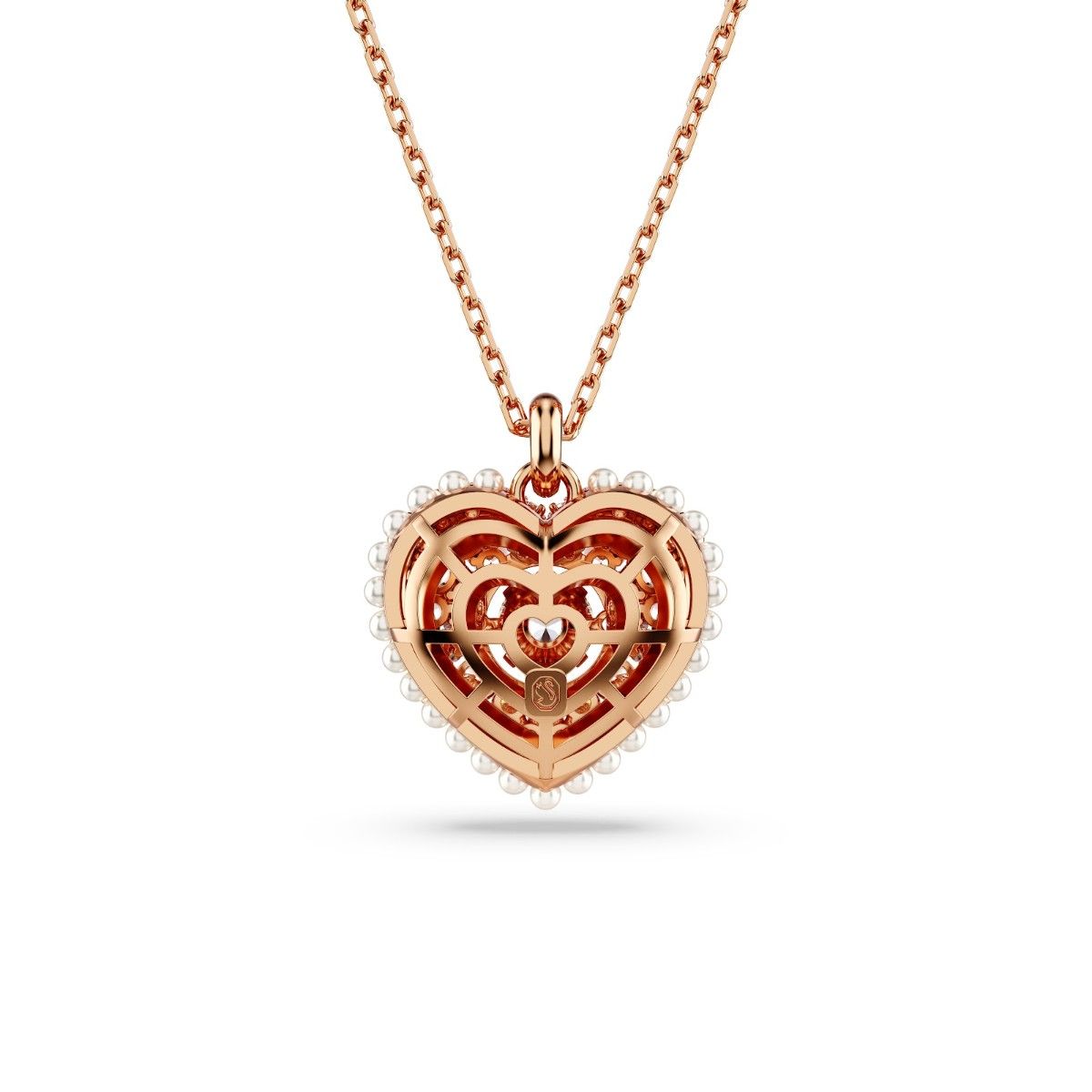Buy SWAROVSKI Idyllia Pendant, Crystal Pearl, Heart, White, Rose Gold ...