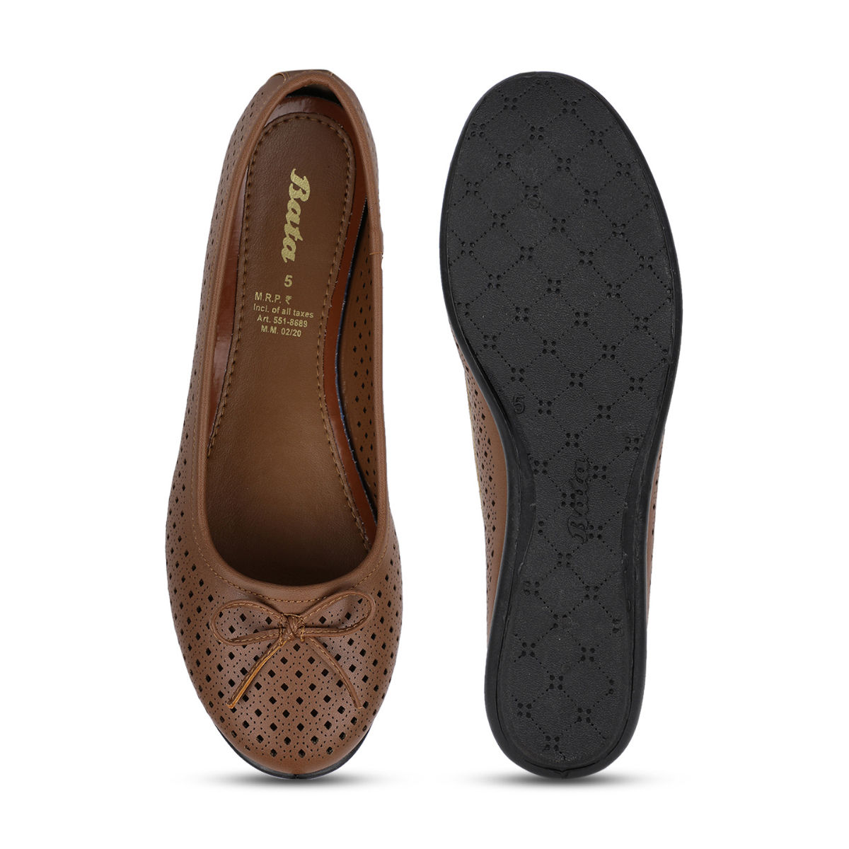 Bata Detail Pattern Beige Ballerina: Buy Bata Detail Pattern Beige ...