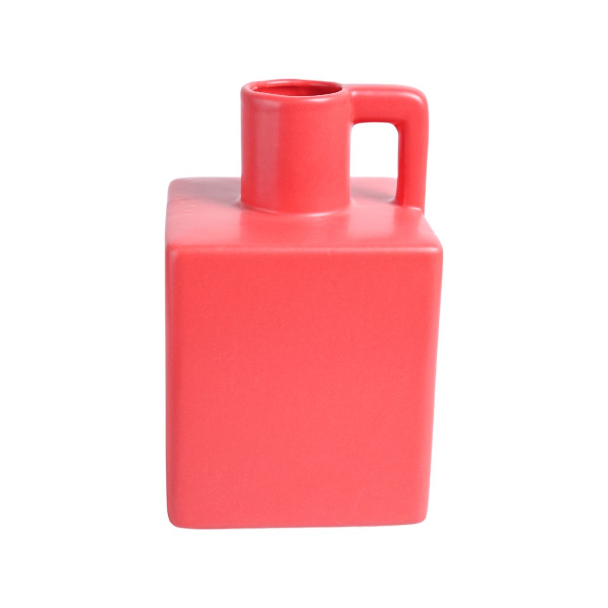 Buy Voncasa Ceramic Red color Plain Pattern Flower Vase for Living Room ...