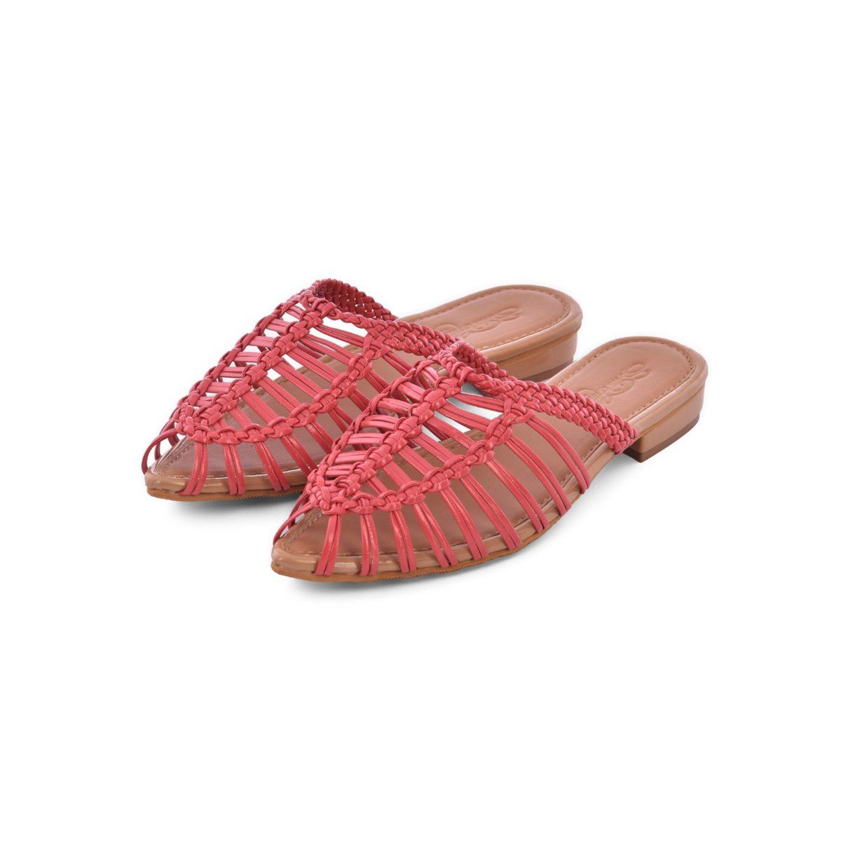 Buy Sole House Woven Pink Half Inch Heel Online