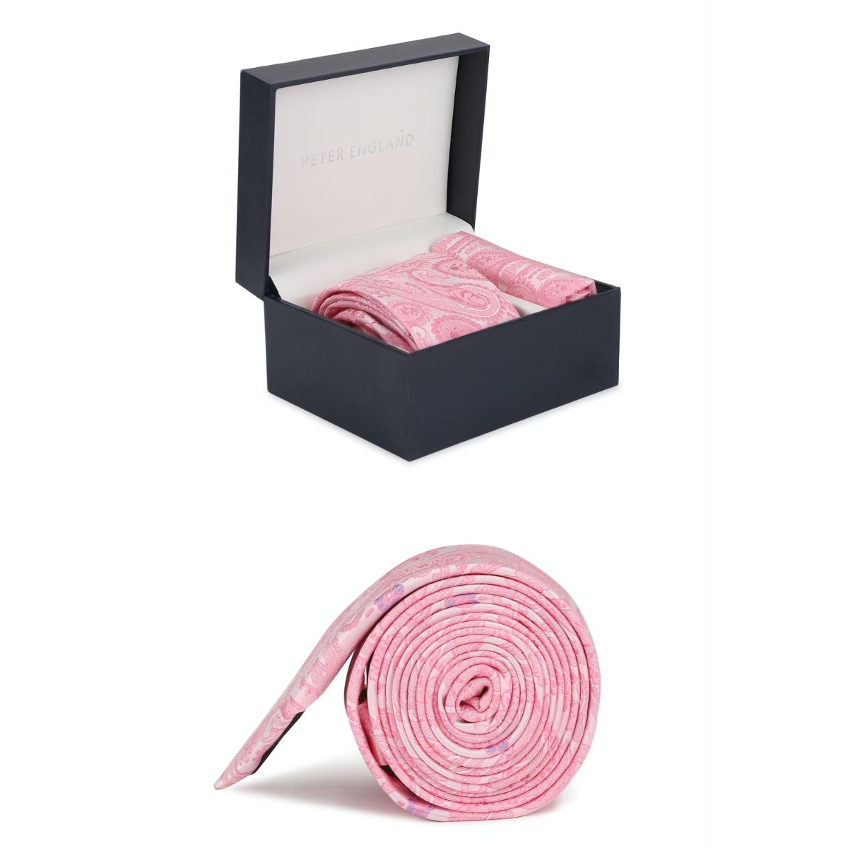 Buy Peter England Pink Tie And Pocket Square Online