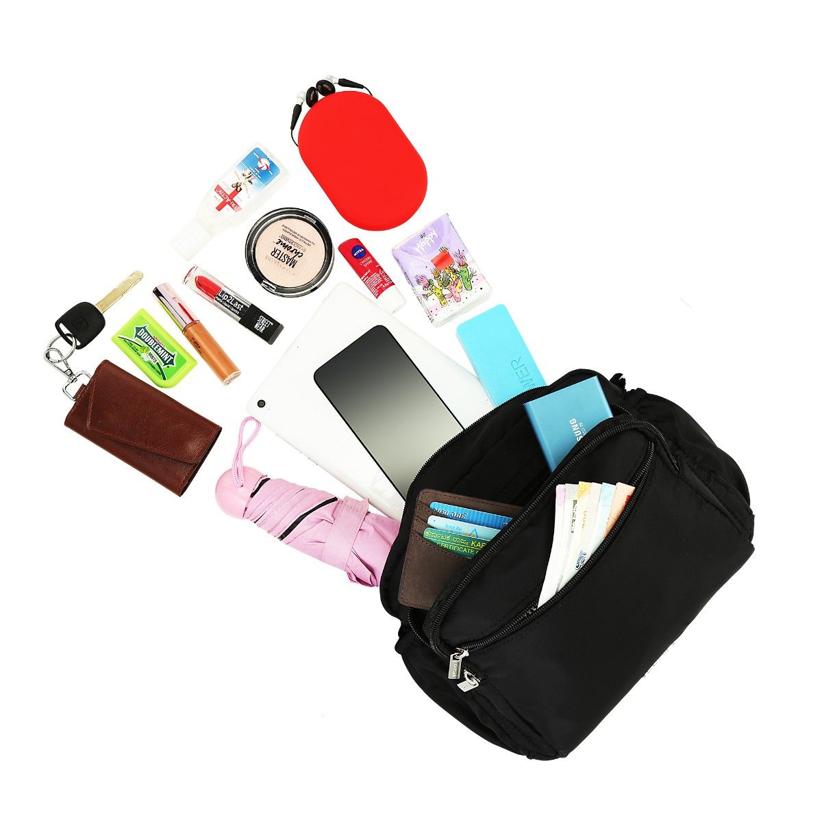 Buy Fastrack Black Nylon Sling Bag (M) Online