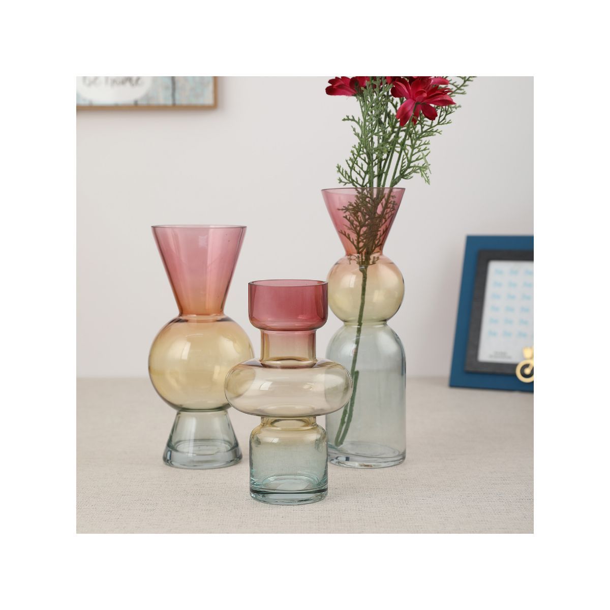 HomeTown Pop Glass Vase in Multi Colour: Buy HomeTown Pop Glass Vase in ...
