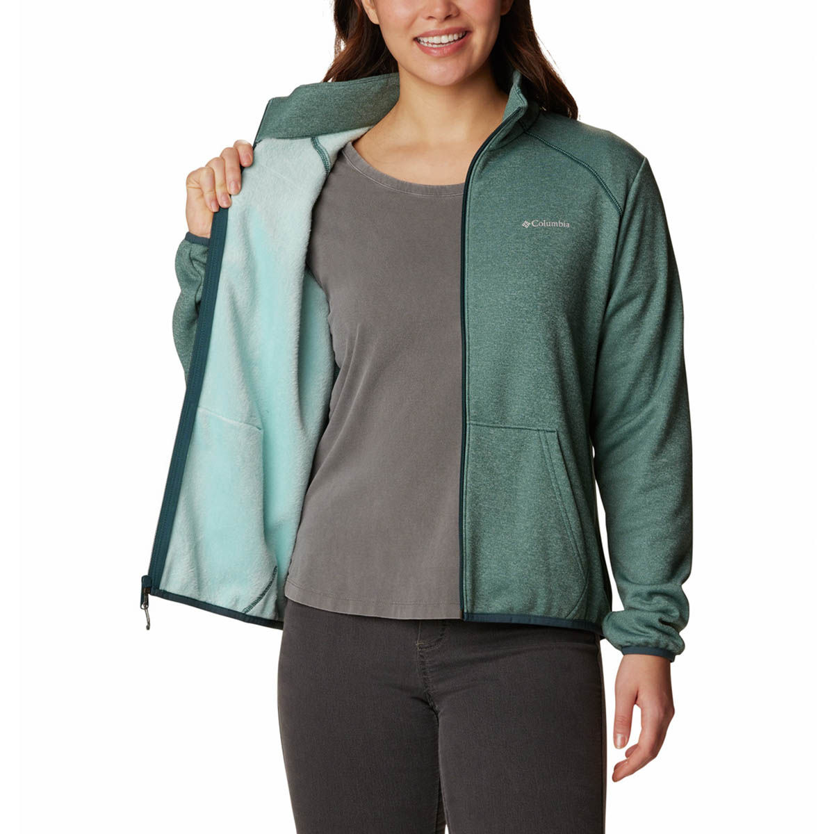 Buy Columbia Womens Green Col Hike Tech Full Sleeve Trekking Hiking ...