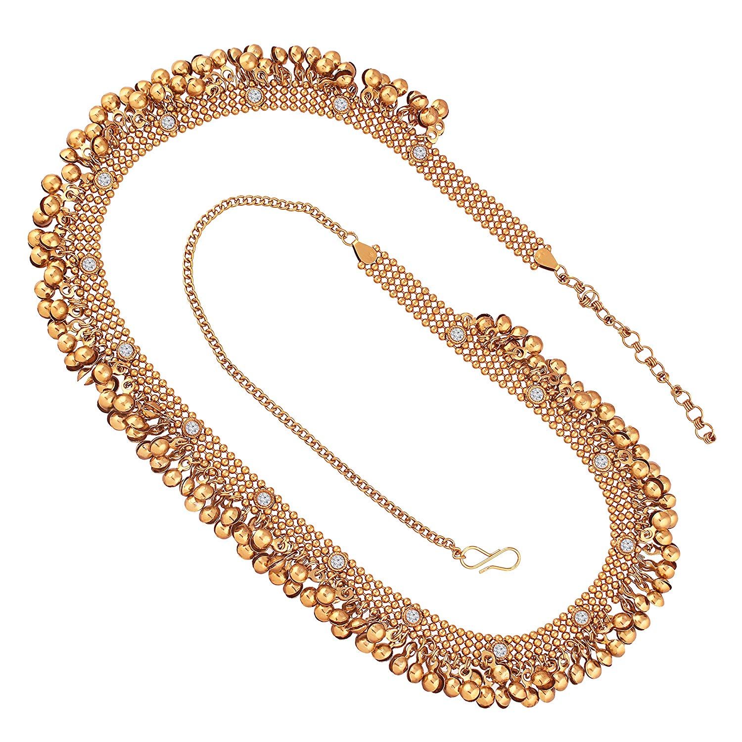 Peora Traditional Antique Gold Waist Belt Kamarb Kamarpatta Belly