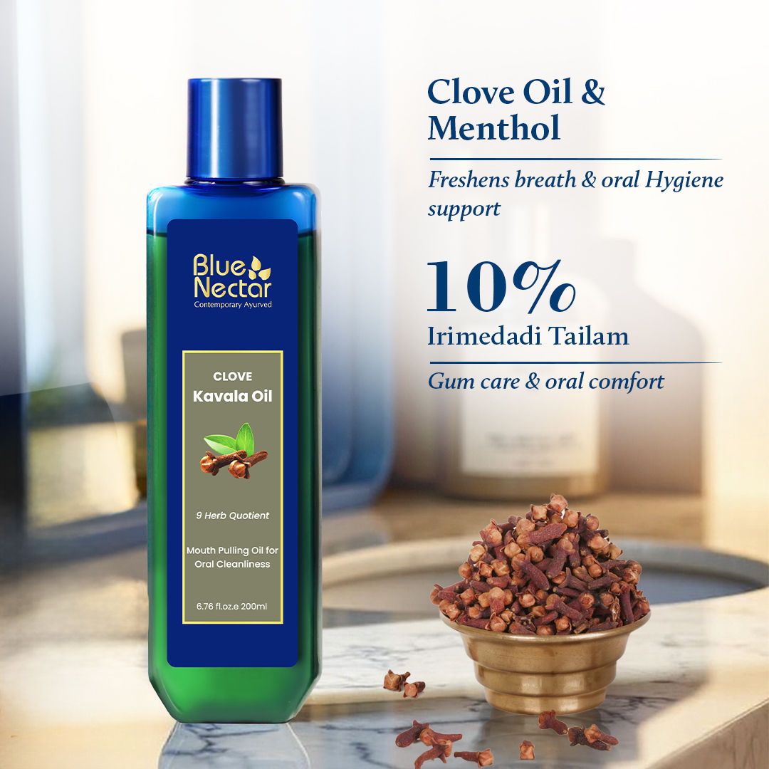 Buy Blue Nectar Clove Oil Pulling, Ayurvedic Mouthwash with Coconut Oil ...