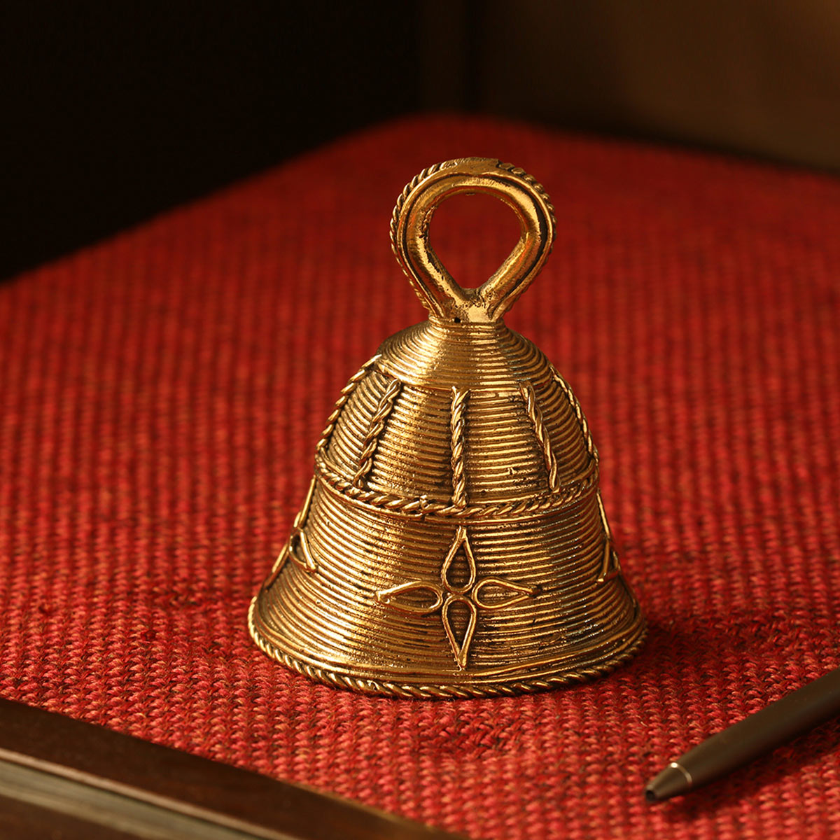 Buy ExclusiveLane Tinkling Melody Handmade Brass Pooja Bell In Dhokra ...