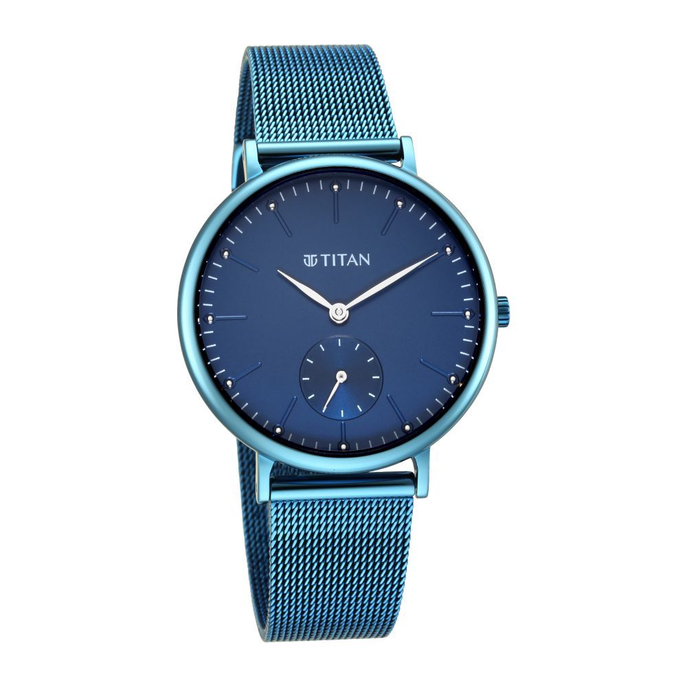 Buy Titan Ladies Slimline 95142QM01 Blue dial Analog Watch for Women ...