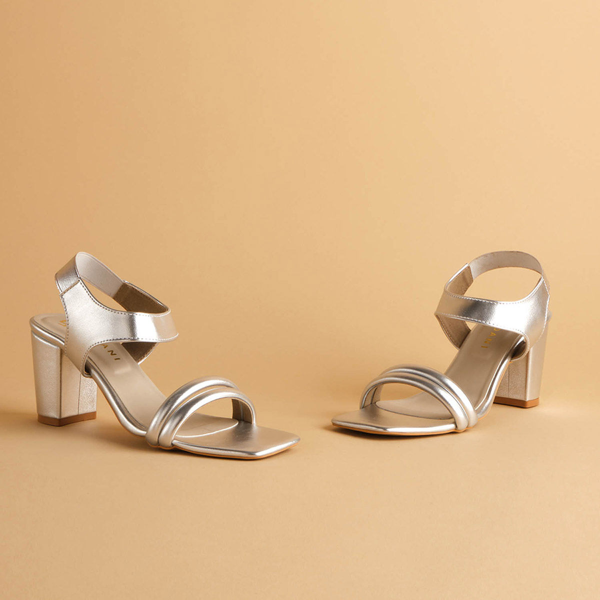 Buy Eridani Embellished Silver Elosia Heels Online
