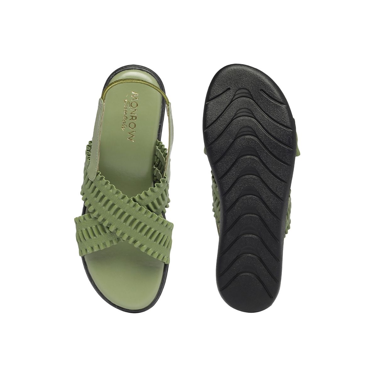 Monrow Solid Or Plain Olive Flats: Buy Monrow Solid Or Plain Olive ...