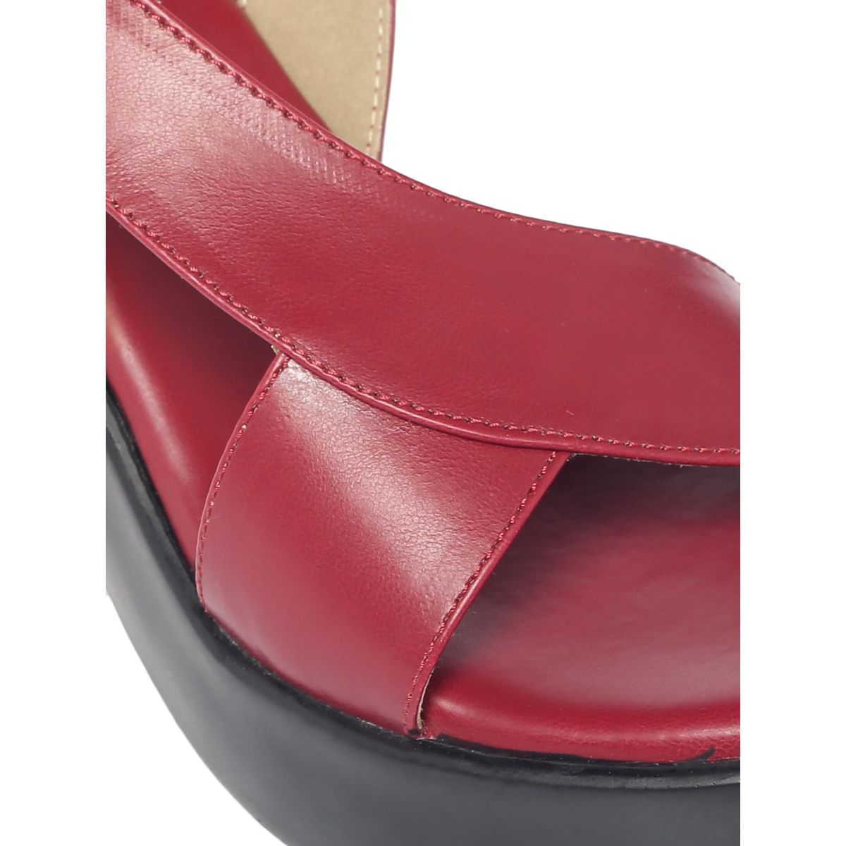 Buy Monrow Solid Or Plain Maroon Wedges Online