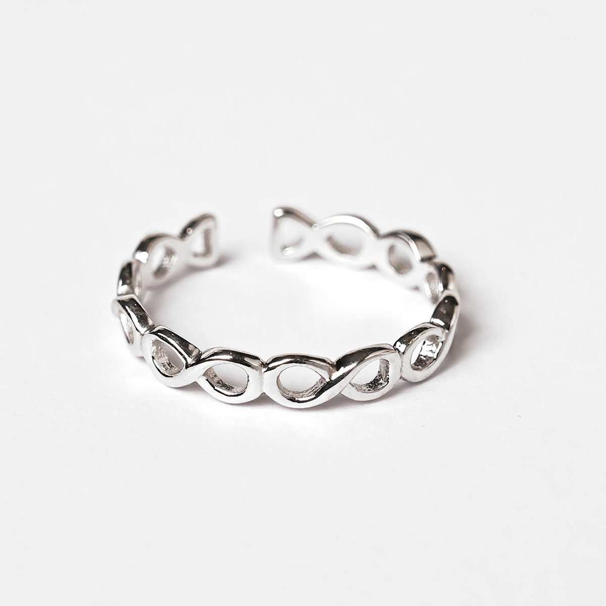 Buy CLARA Pure 925 Silver Infinity Adjustable Thumb Band Finger Ring ...