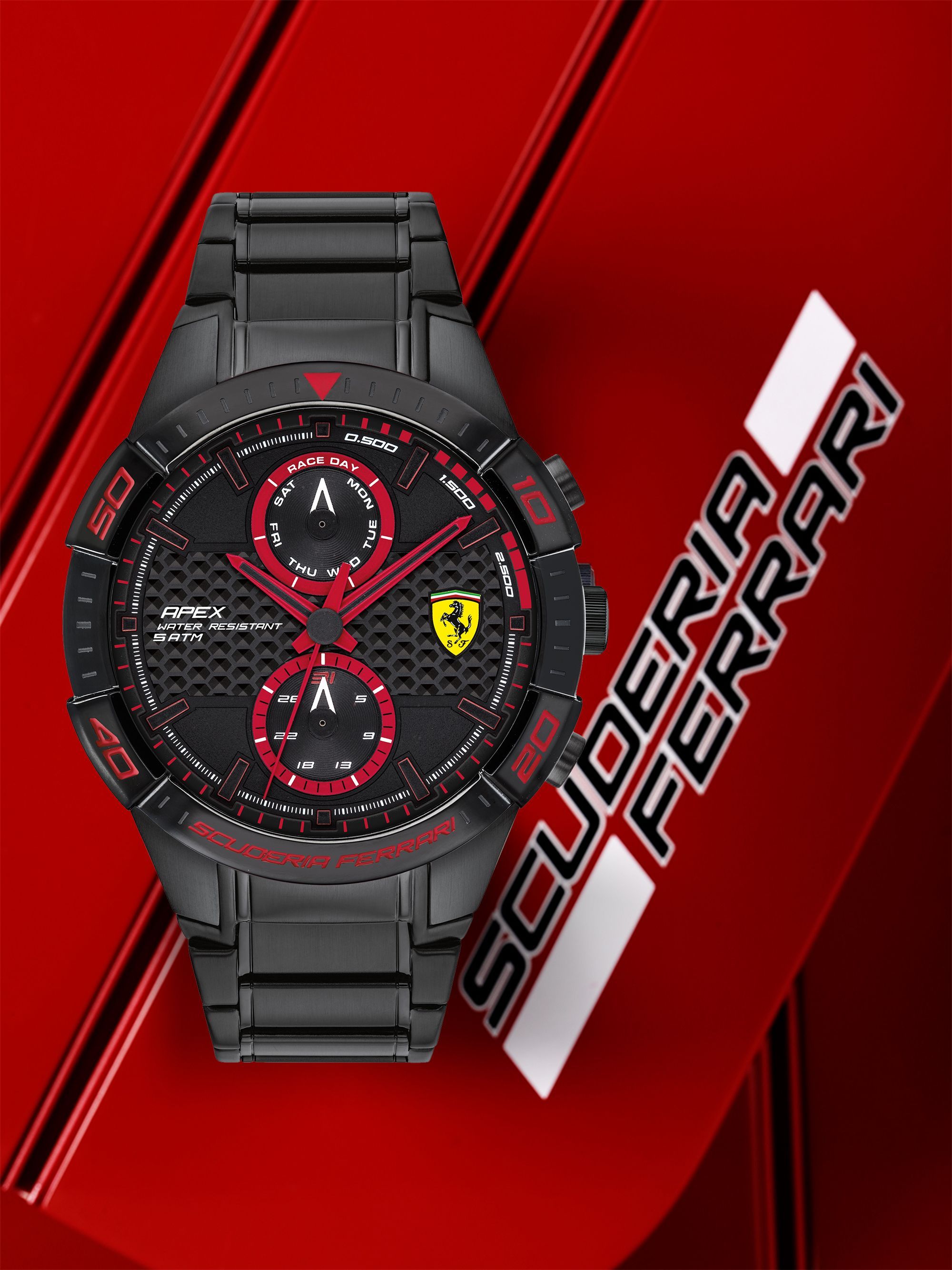 Buy Scuderia Ferrari APEX Analog Multifunction Black Round Dial Men's ...