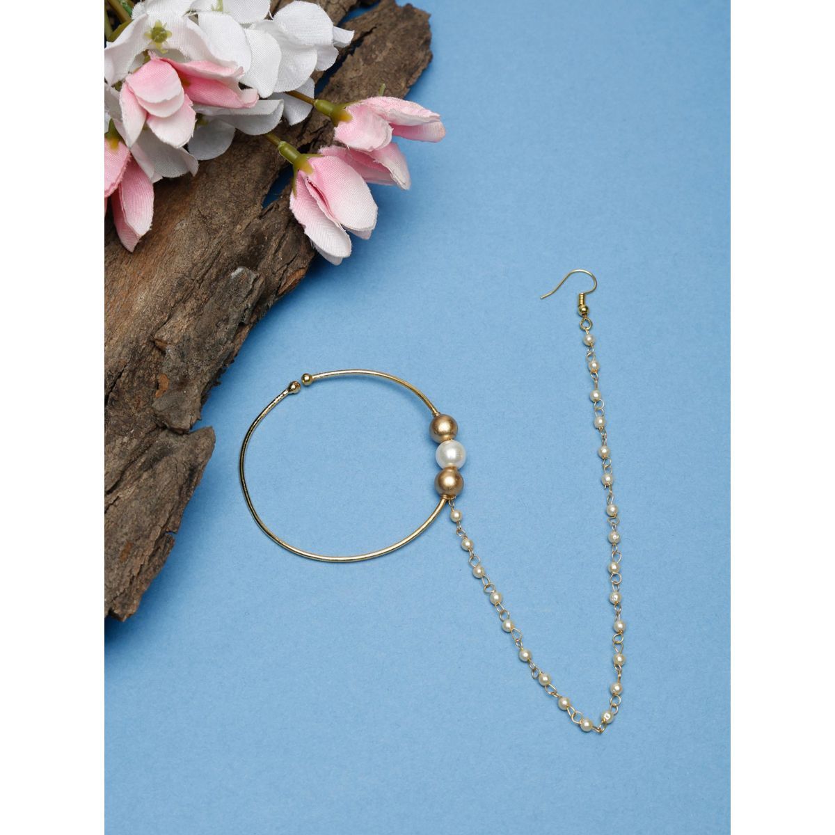 Buy RUBY RAANG STUDIO Gold Stone Nose Ring Online