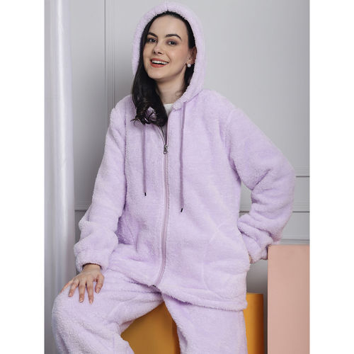 purple fluffy pyjamas