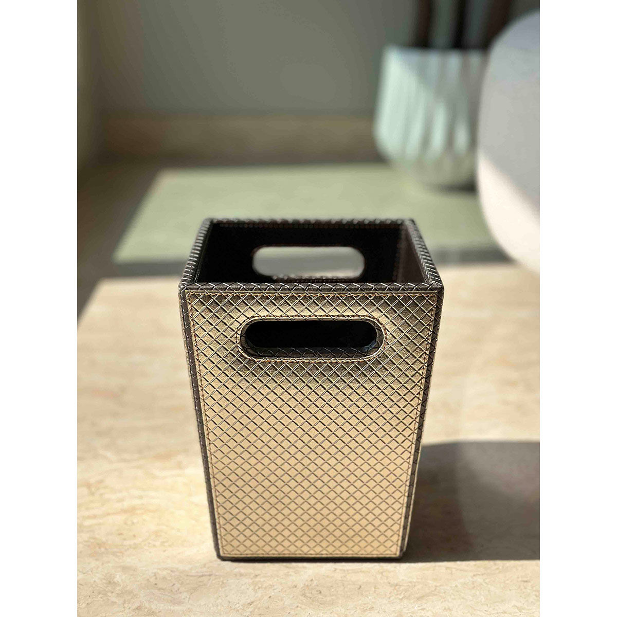 Buy Mason Home Braided Gold & Grey Dustbin Online