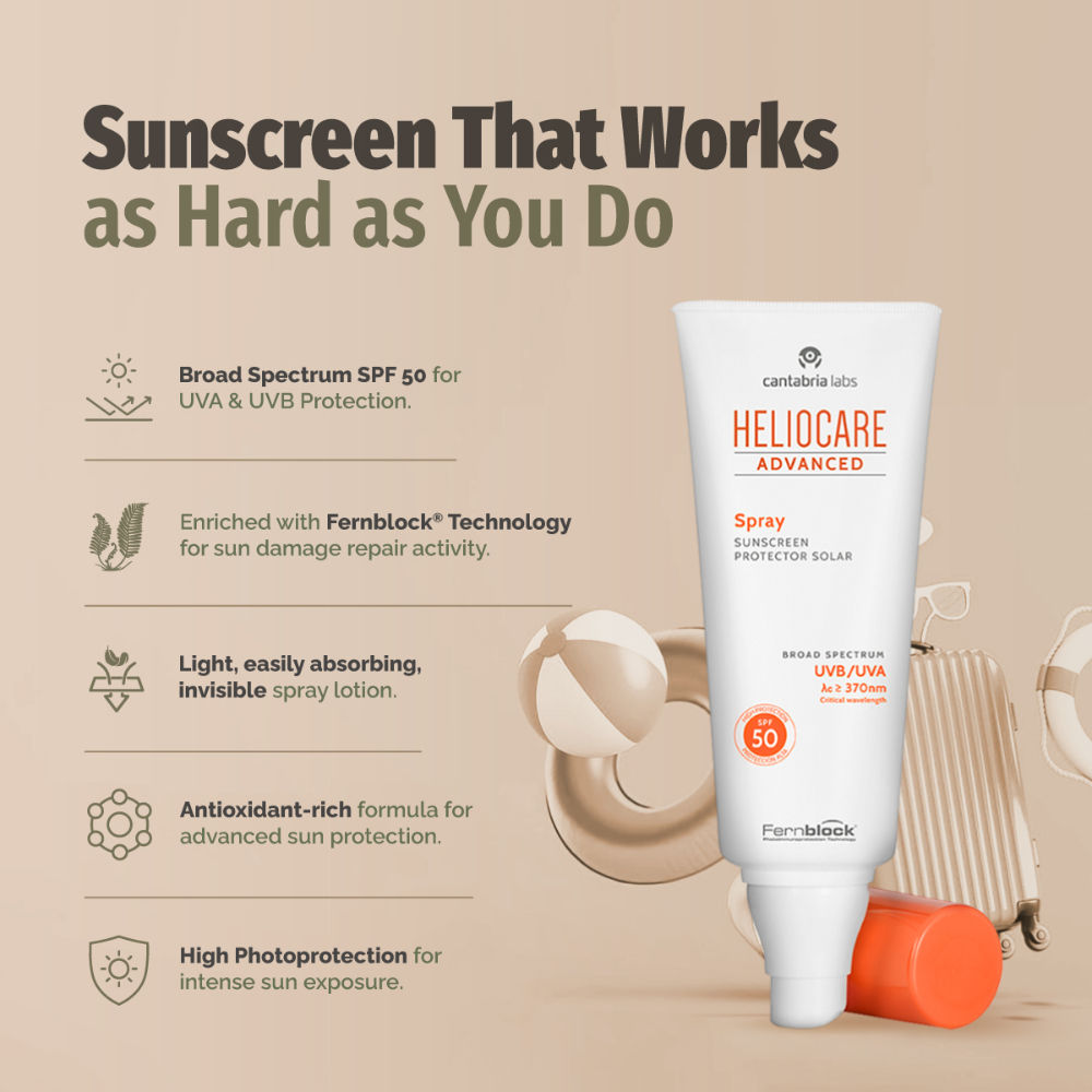 Buy Heliocare Body Sunscreen Spray SPF 50 Broad Spectrum, New Gen Uv ...