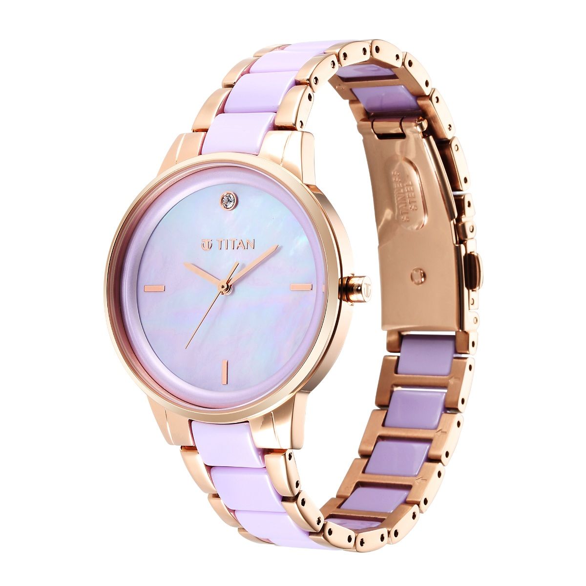 Titan Purple Ceramics 95213KD02 Multi-Color Dial Analog Watch for Women ...