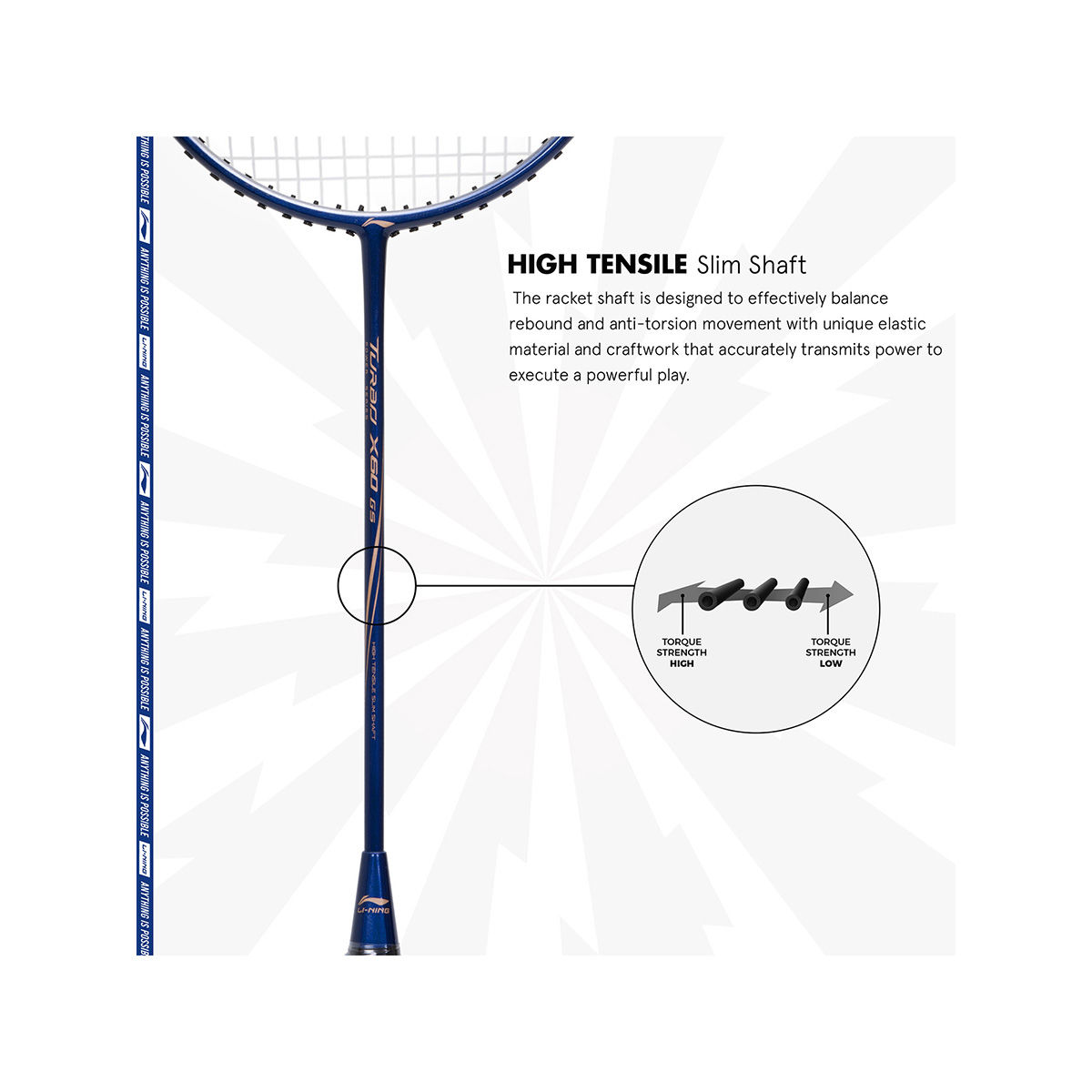 Li-Ning Turbo X 60 G5 Strung Badminton Racket with Free Full Racket ...