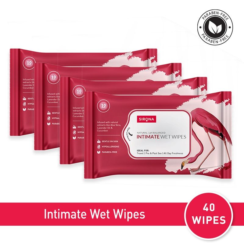Sirona Ph Balanced Intimate Intimate Wet Wipes - 40 Wipes (4 Pack - 10 ...