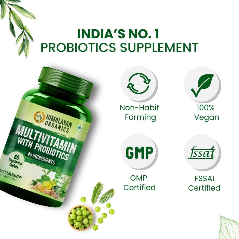 Buy Himalayan Organics Multivitamin With Probiotics Tablets Online