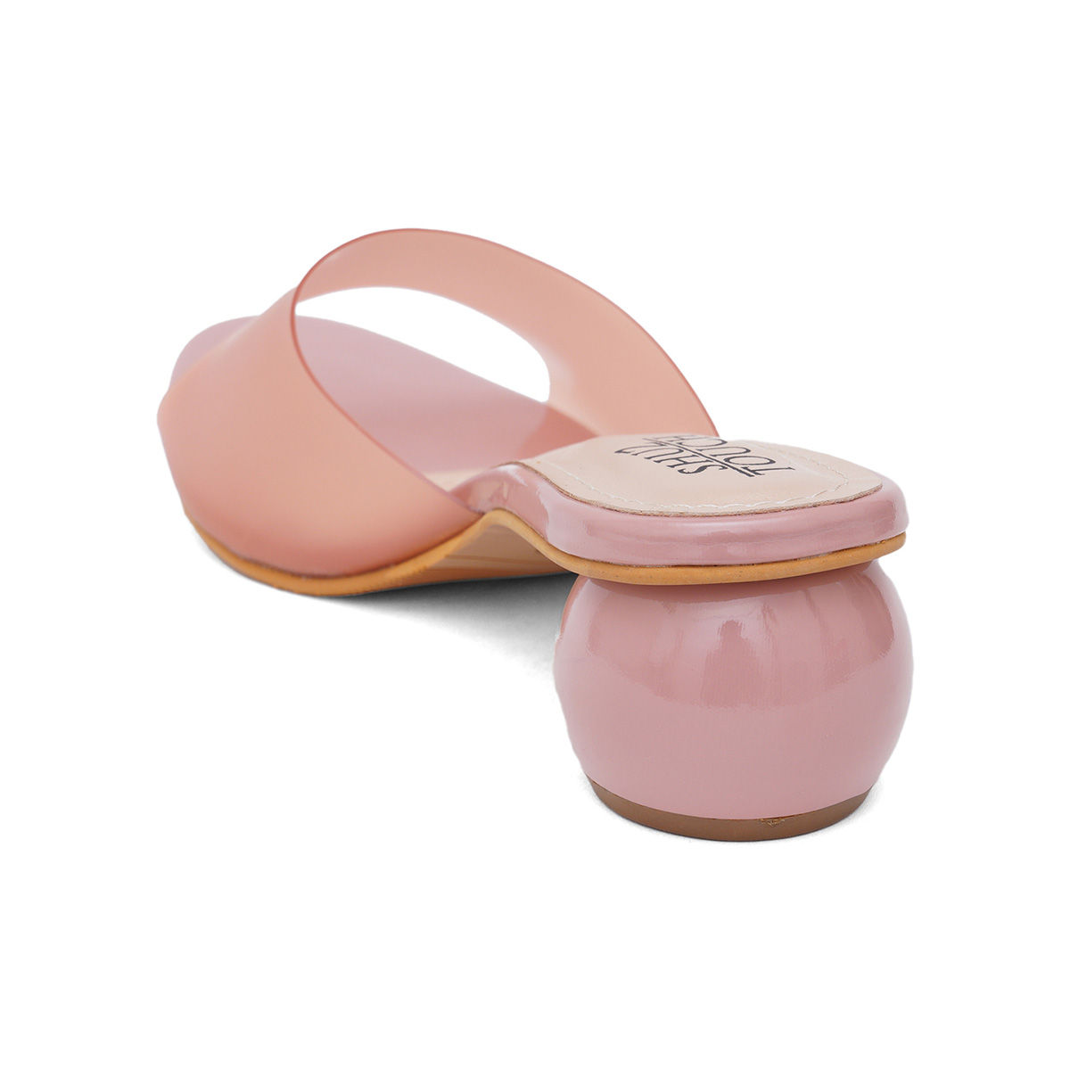 SHUZ TOUCH Solid Globular Heel Slipper Peach: Buy SHUZ TOUCH Solid ...