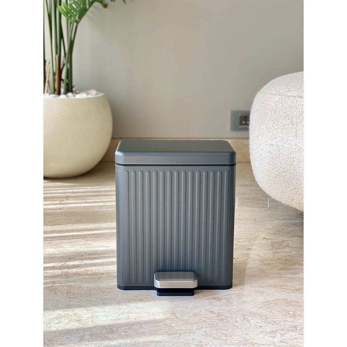 Buy Mason Home Kairo Metallic Dustbin - Grey (6L) Online