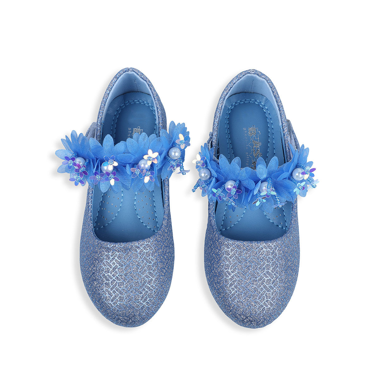 Baby Moo Bash Kids Elsa Floral Applique Mary Jane Ballerinas Blue: Buy ...